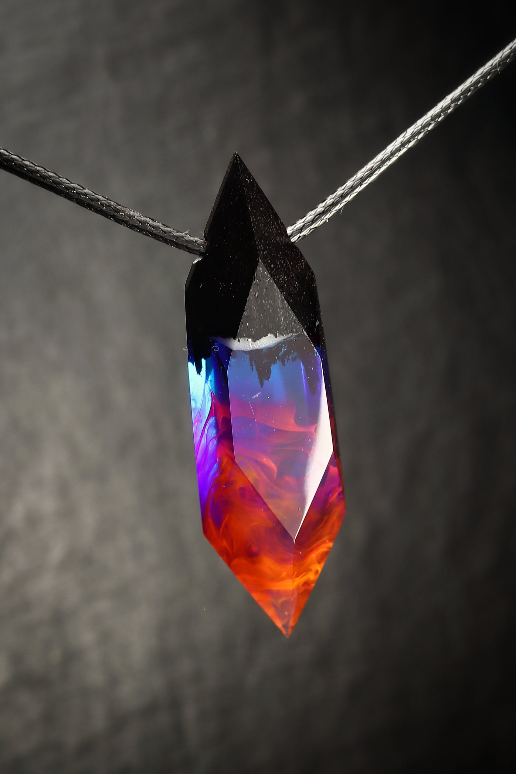 Epoxy resin and wood Nightfall Crystal pendant 2 – Woodmade.Wonderwood